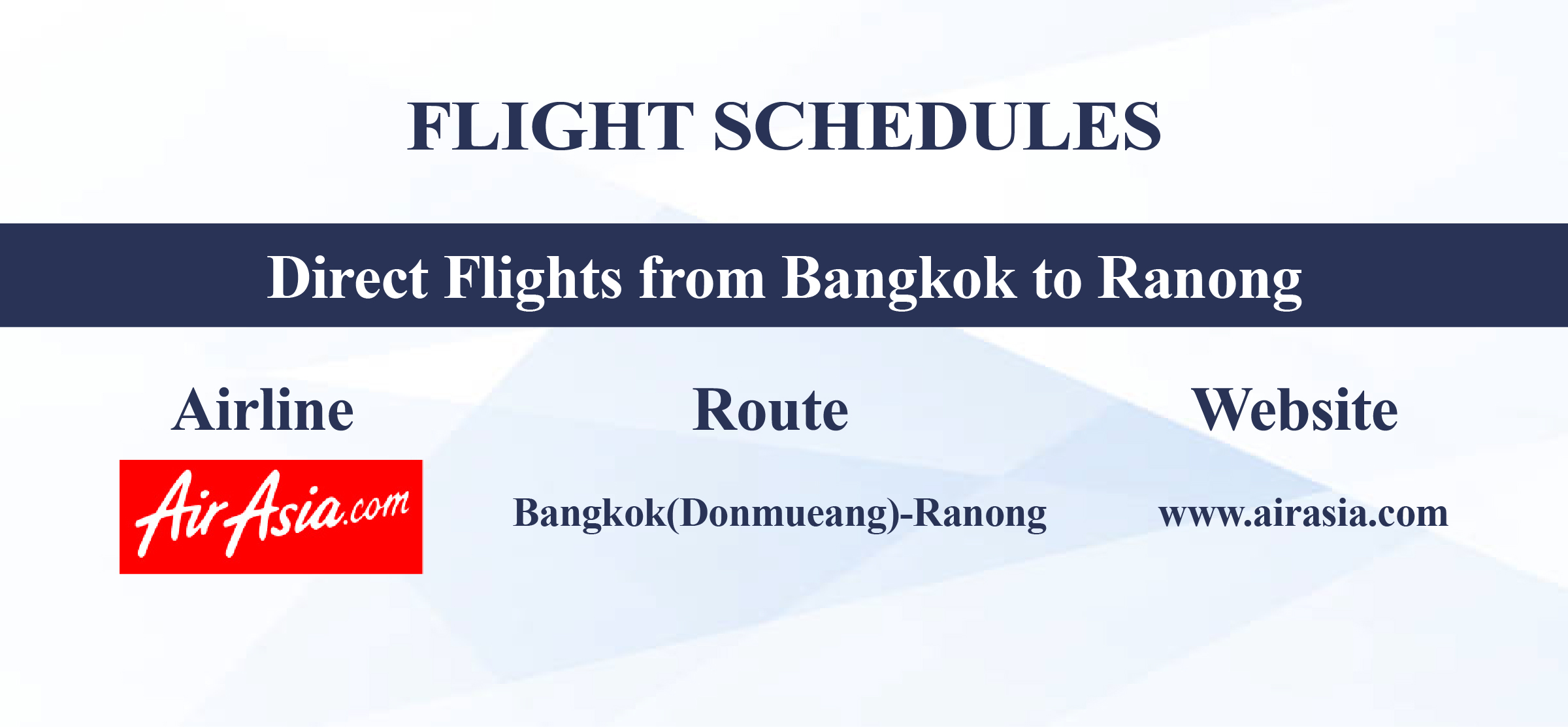 Flight Schedules